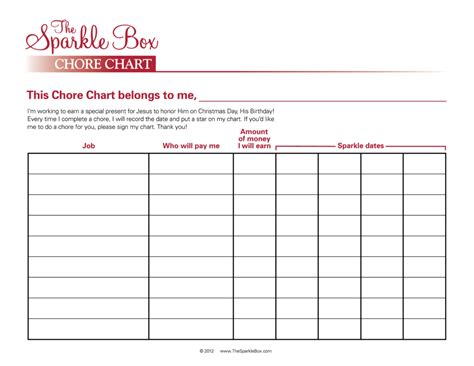 Blank Printable Chore Chart Allbusinesstemplates PrintableChoreCharts Net