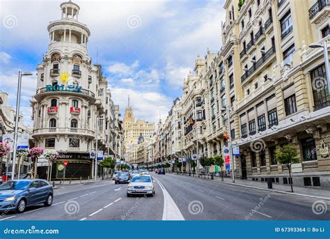 Gran Via Street In Madrid Spain Editorial Stock Image Image Of Scene
