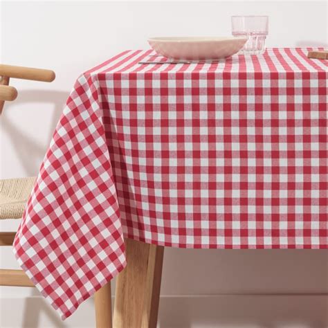 Nappe à Carreaux Imperméable Et Anti Taches Rouge 250x140 Cm Vichy