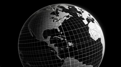 Monochrome 3d Depiction Of Technology Commerce And Communication On A Global Scale Background