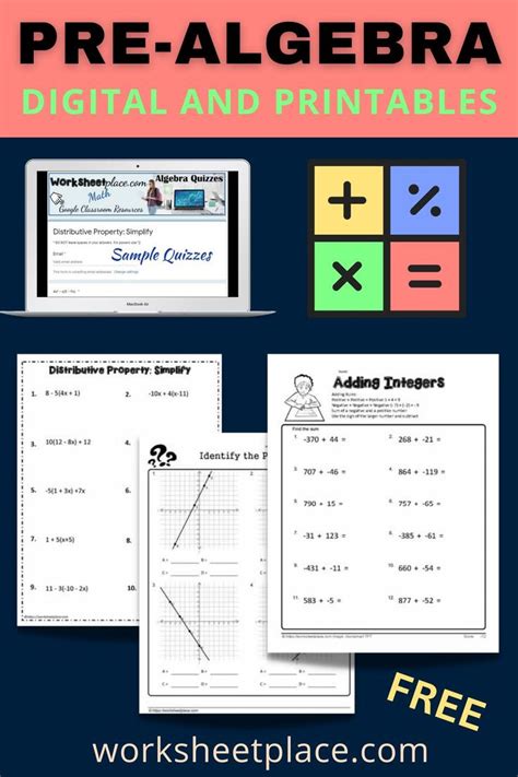 Free Pre Algebra Worksheets And Printables