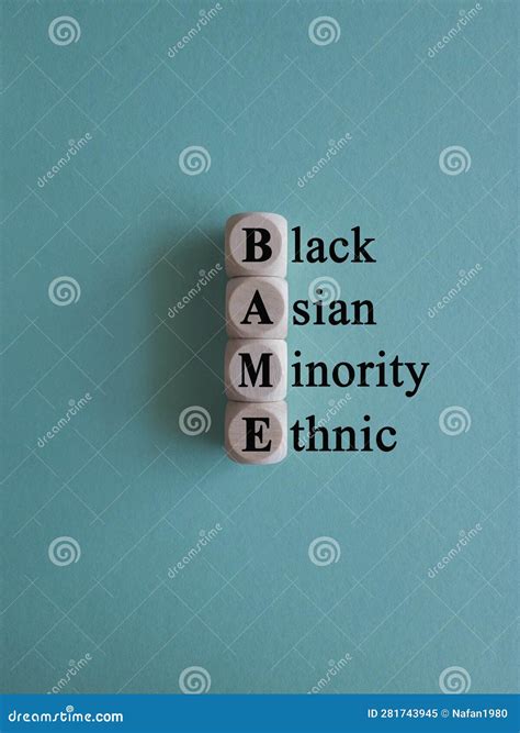 BAME Symbol Abbreviation BAME Black Asian And Minority Ethnic On Wooden Cubes Stock Image