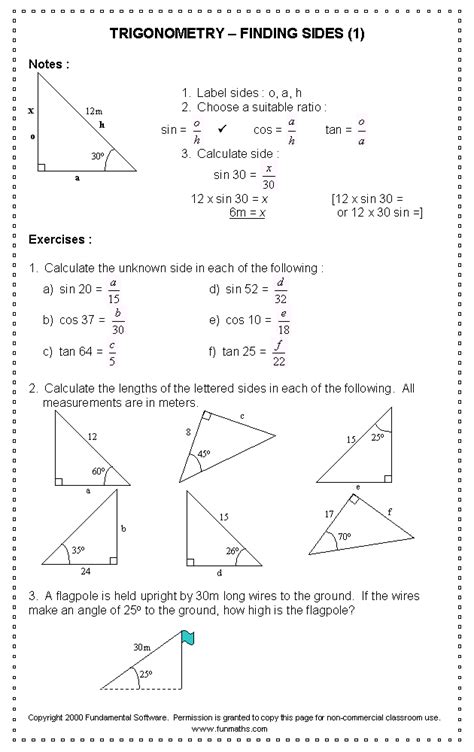 Trigonometry Notes Grade 12 Pdf