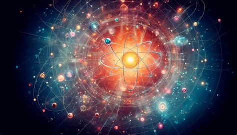 A Colorful Illustration Of A Atom With The Universe In The Background Premium Ai Generated Image