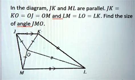 solved in the diagram jk and ml are parallel jk ko 0j om and lm lo