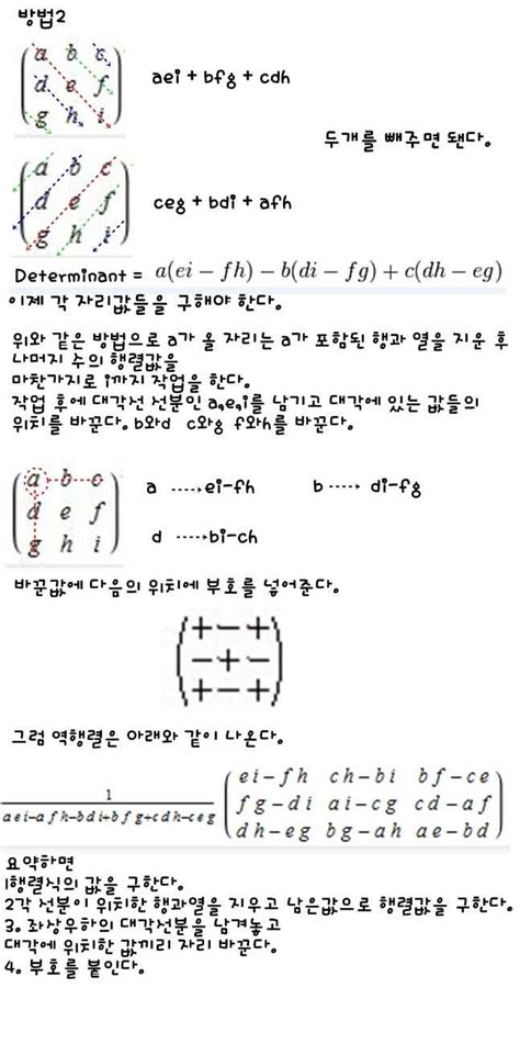 3x3 행렬 역행렬 구하기 네이버 블로그