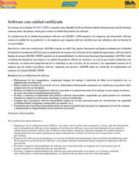 01u2d3 Teoría Del Testing Iso 25000 Certificación De Calidad De Software Aenor Descargar