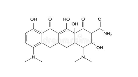 Minocycline Molecule Structural Chemical Formula Ball And Stick Model Isolated Image