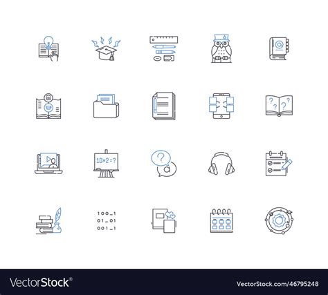 Analysis Evaluation Line Icons Collection Vector Image