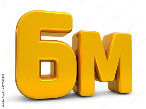 Golden 6m Isolated On White Background 6m 3d Thank You For 6 Million
