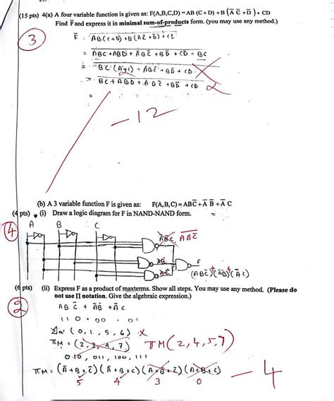 Solved Pts 4 A A Four Variable Function Is Given As