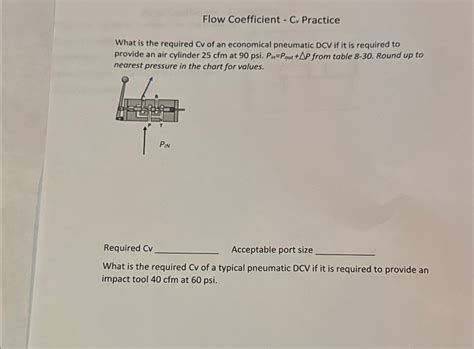 Solved Flow Coefficient ﻿c V ﻿practicewhat Is The Required