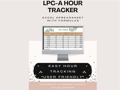lpc lpc a hour tracking supervision hours excel spreadsheet etsy