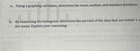 Solved Using A Graphing Calculator Determine The Mean Median And