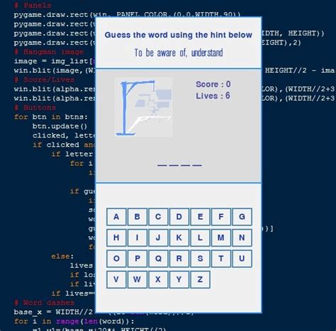 Hangman Game Gui Using Pygame In Python With Source Code Sourcecodester