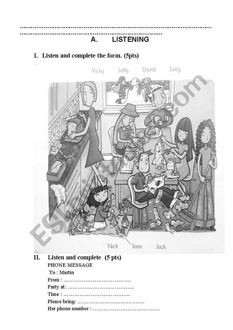 Testing ESL Worksheet By Thanpham