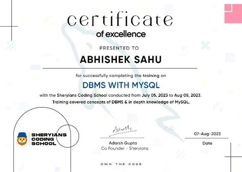Abhishek Sahu On Linkedin Hey Everyone I Am So Happy To Share That I Have Completed Dbms With