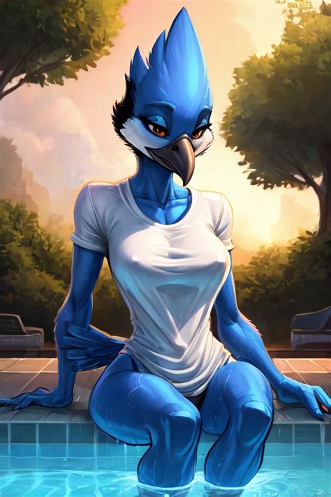 Rule 34 Ai Generated Anthro Avian Beak Bird Blue Jay Clothing Corvid