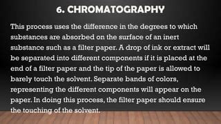 Methods Of Separating Components Of Mixtures And Compounds Pptx