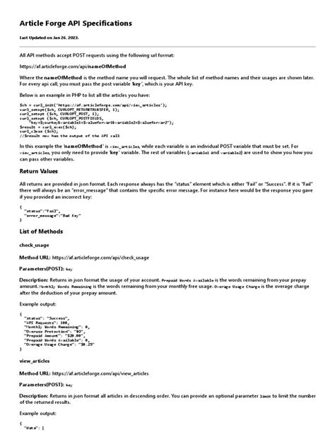 Article Forge Api Documentation New Pdf Parameter Computer Programming Bracket