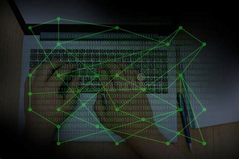 concept of networks and computer security network diagram with binary