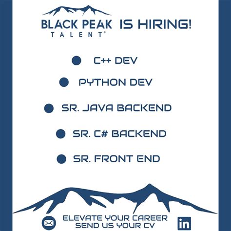 Black Peak Talent On Linkedin Hiring Tech Talent Hiring Hiringnow