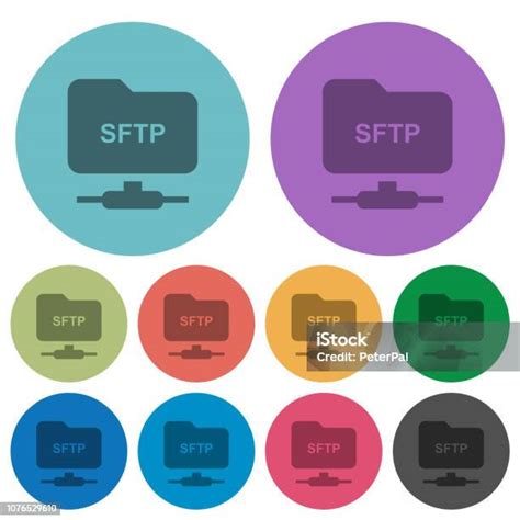 Ftp Over Ssh Color Darker Flat Icons Stock Illustration Download Image Now Certificate