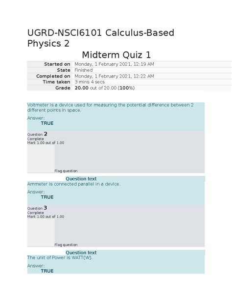 Ugrd Nsci6101 Calculus Based Physics 2 Midterm Quiz 1 Ugrd Nsci6101 Calculus Based Physics 2
