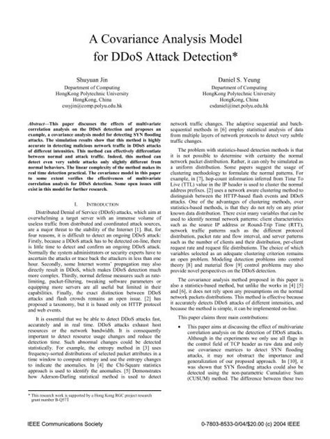 Qs02 1 A Covariance Analysis Model For Ddos Attack Detection