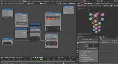 Animation nodes - effector pushes and attracts with falloff on multiple objects - Blender Stack ...