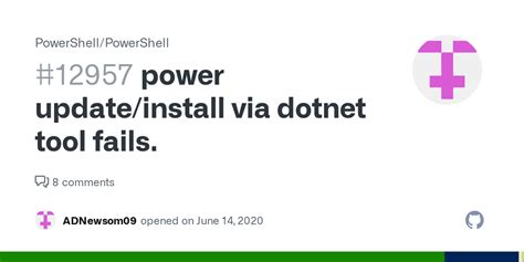 Power Updateinstall Via Dotnet Tool Fails · Issue 12957 · Powershellpowershell · Github