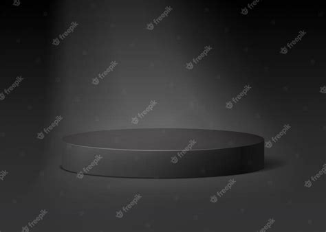 제품 디스플레이 프레 젠 테이 션 3d 현실적인 벡터 일러스트 레이 션에 대 한 실린더 받침대 연단 프리미엄 벡터
