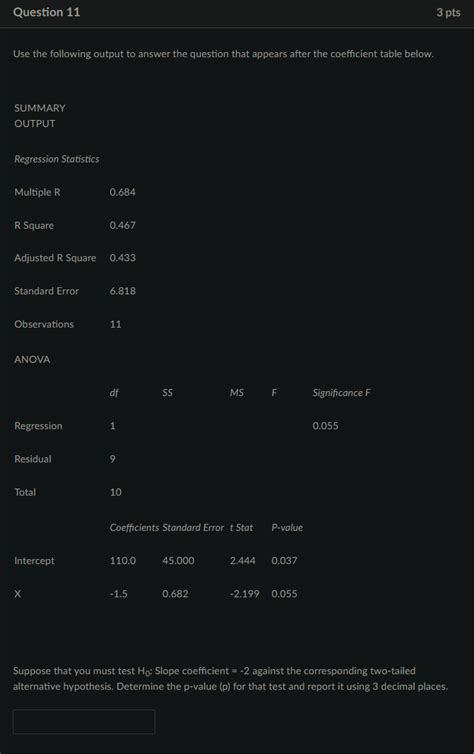 Solved Use The Following Output To Answer The Question That Chegg Com