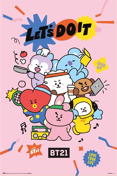 Poster Affisch Bt21 Lets Do It Affischer På Vägg 3 1 Gratis Europosters