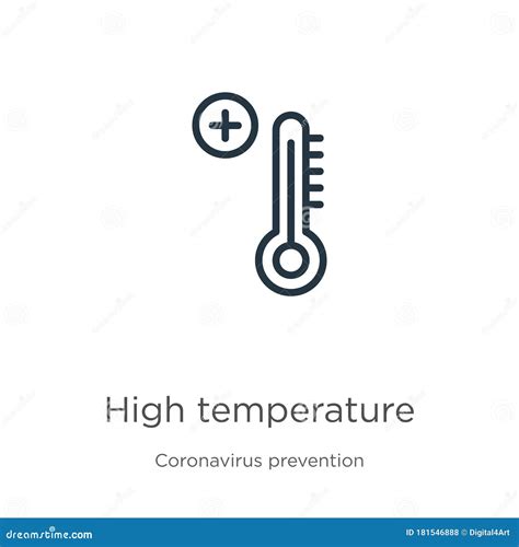 高温图标 白色背景上covol Prevention的细线型高温轮廓图标 向量例证 插画 包括有 冲程 徽标 181546888