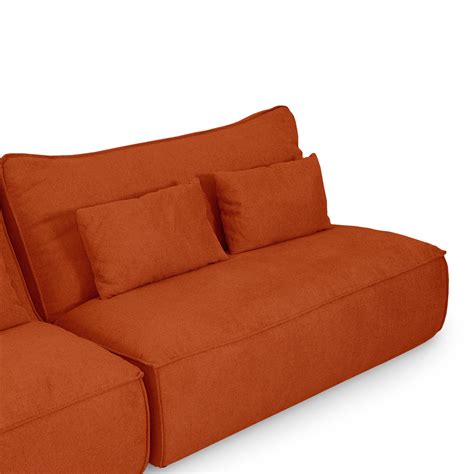 Daphne Umber Brown Wide Armless Sofa