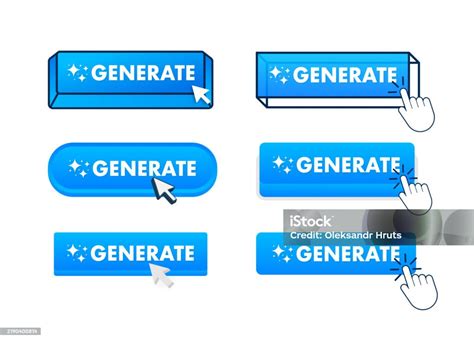 Generate Buttons With Mouse Cursor Clicking And Hovering Stock Illustration Download Image Now