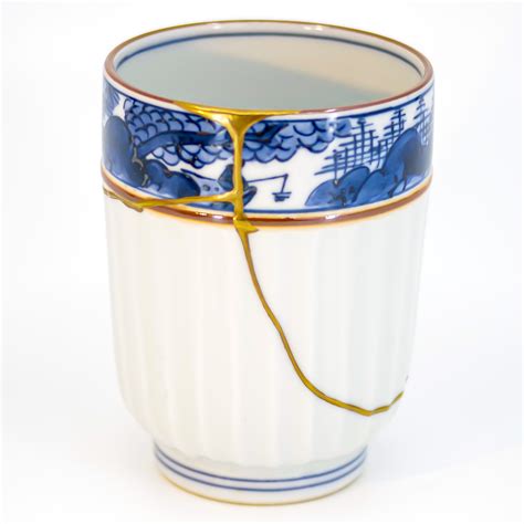 Authentic Kintsugi Pottery Tea Bowl The Kintsugi Labo Japan