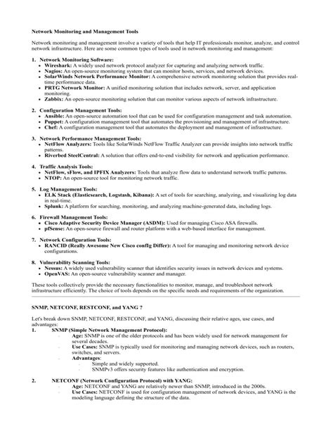 Network Monitoring Tools