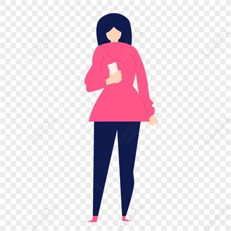 휴대 전화를 들고 여성 Png 일러스트 무료 다운로드 Lovepik
