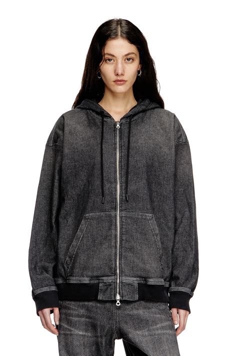 Womens Sweatshirts Hooded Zip Cropped Diesel®