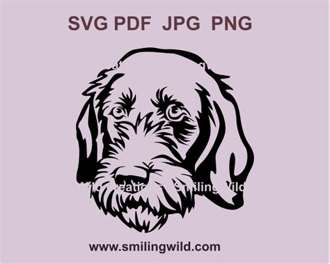 German Wirehaired Pointer Svg Clip Art A Sad Face Vector Design Smiling Wild Svg Clip Art
