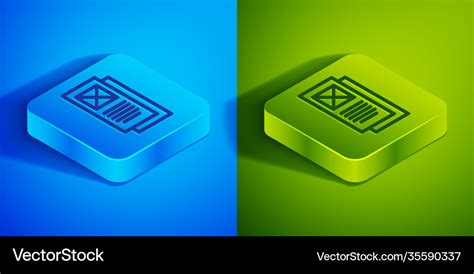 Isometric Line Browser Window Icon Isolated Vector Image