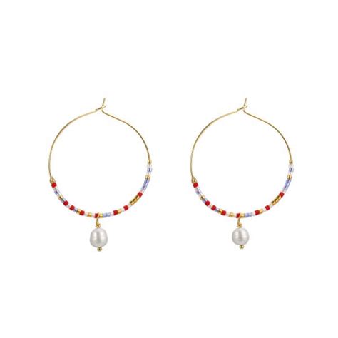 Pearl Drop Miyuki Hoop Earrings Ttt Jewelry