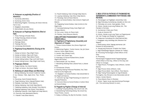 Military Drill Commands List