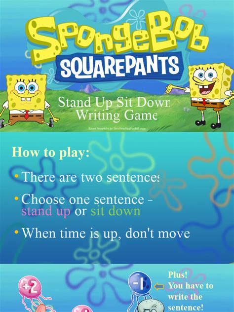 Spongebob Stand Up Sit Down Game Pdf