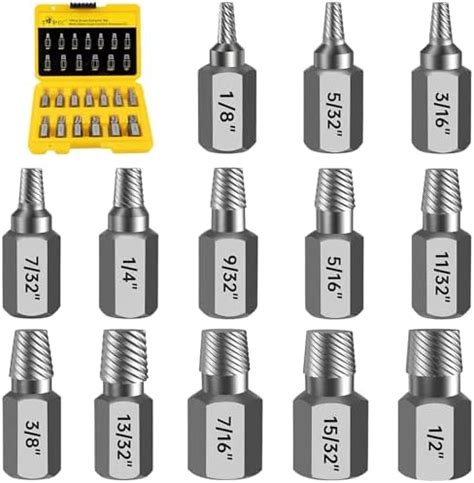 10 Pcs Screw Extractor Set, Hex Head Easy Out Bolt Extractor Set, Multi ...