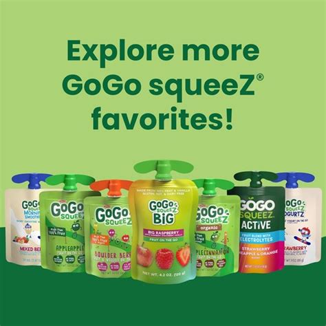 Gogo Squeez Fruit On The Go Variety Pack 20 Pouches 3 Flavors Gluten