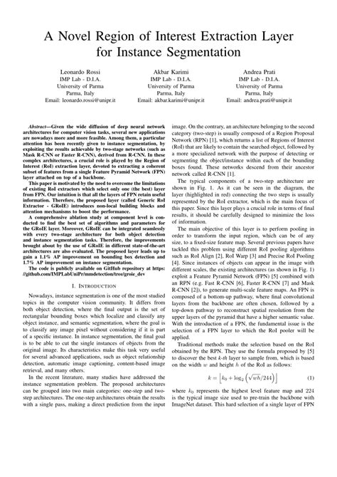 Pdf A Novel Region Of Interest Extraction Layer For Instance Segmentation