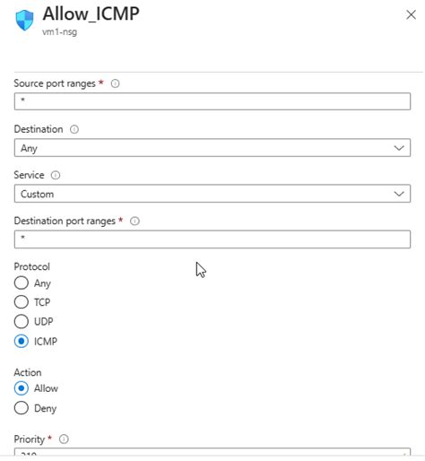 virtual machine ms azure not able to ping vm stack overflow